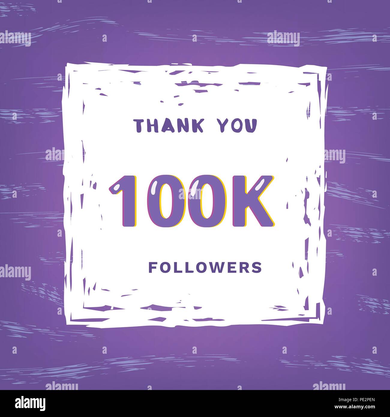 100k Followers Thank You Card Celebration 100000 Subscribers Banner