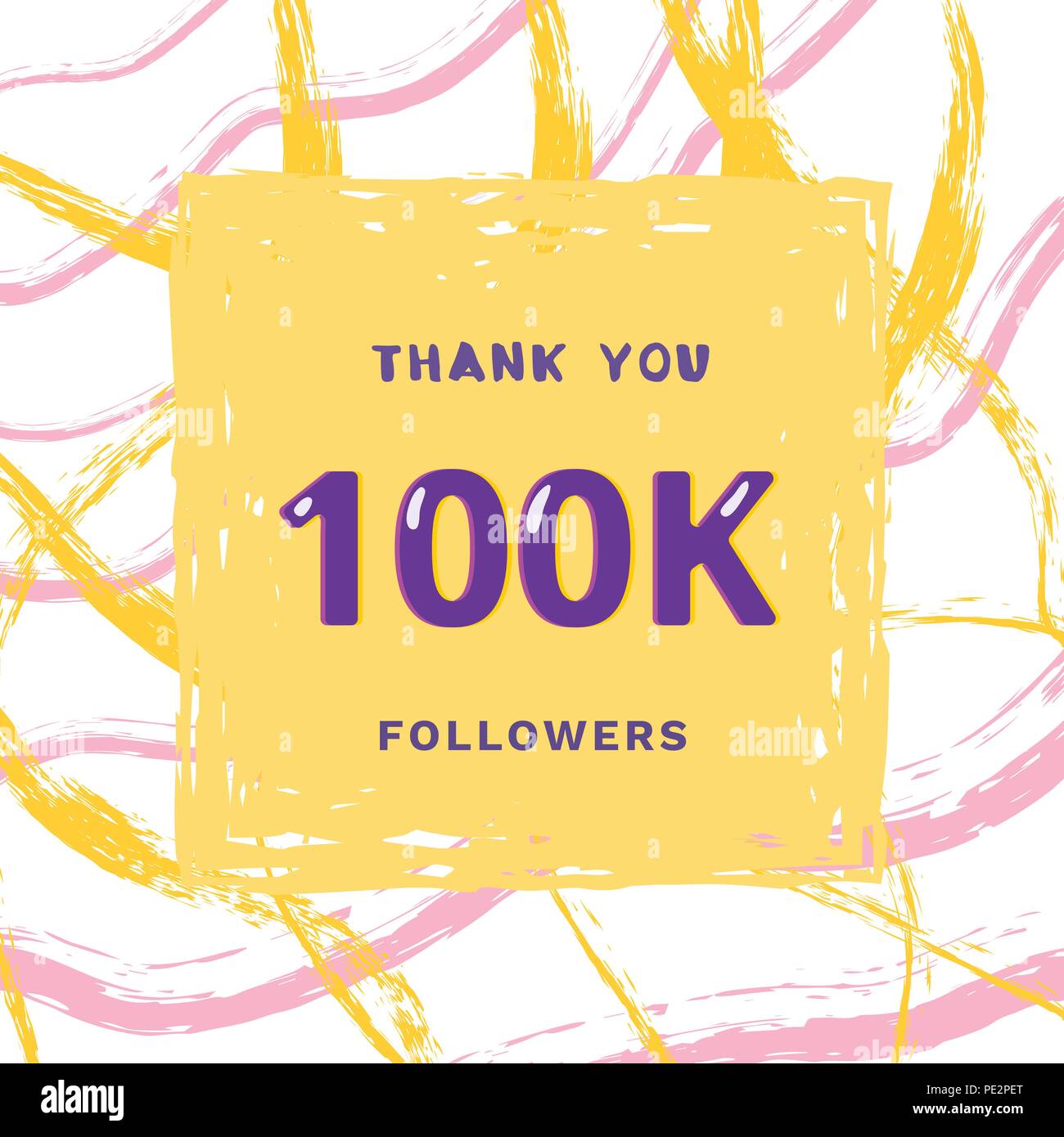 100k Followers Thank You Card Celebration 100000 Subscribers Banner