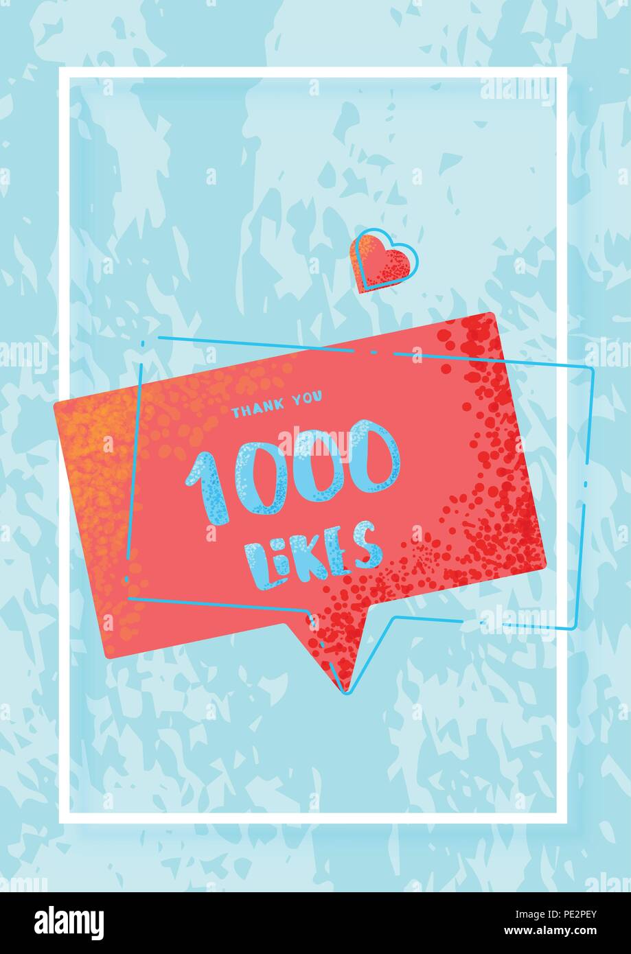 1000 likes vertical post for story. Speech bubble with frame. Greeting ...