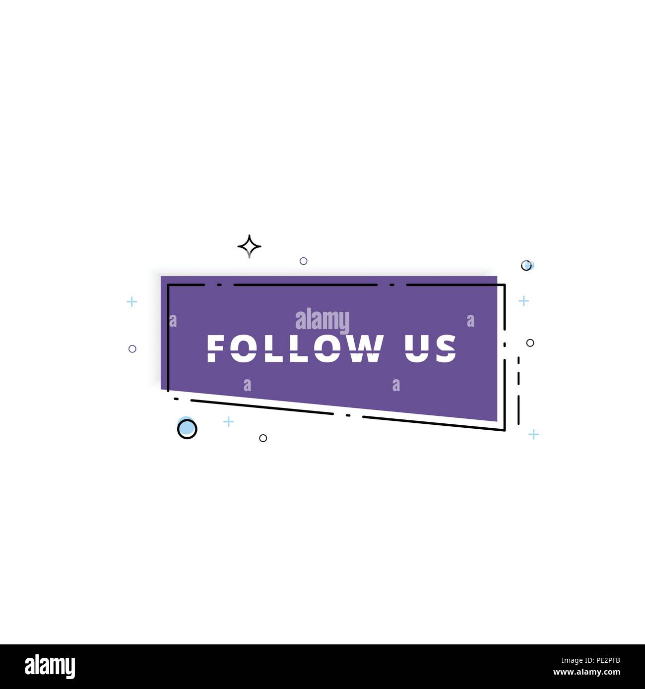 Follow us banner. Vector illustration Stock Vector Image & Art - Alamy