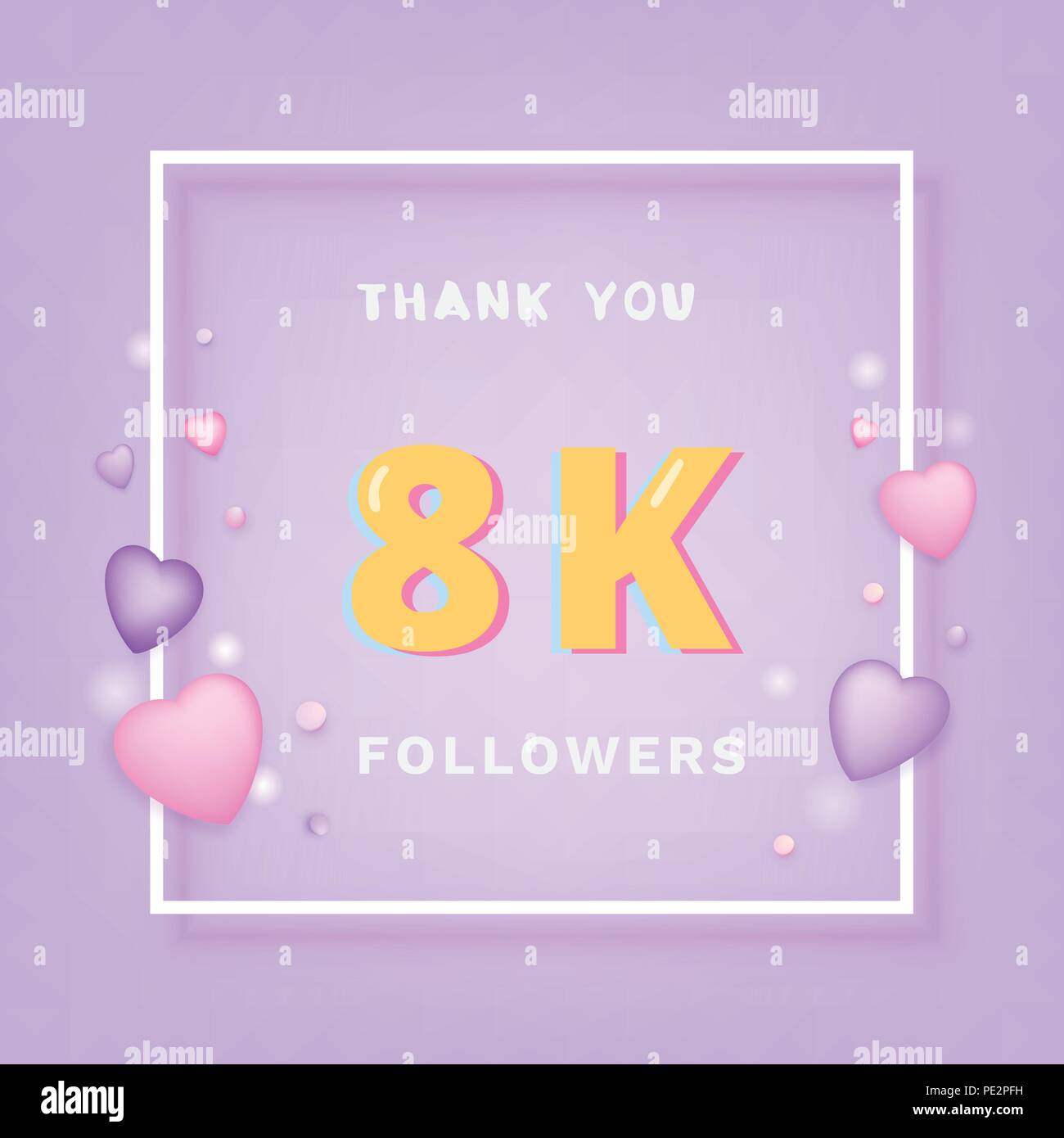 8000 followers thank you card. Celebration 8K subscribers banner ...