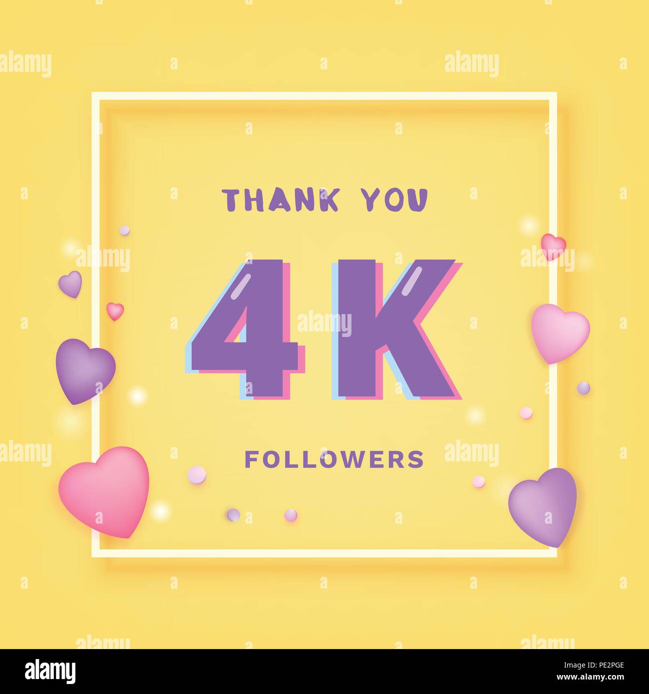 4K followers thank you card. Celebration 4000 subscribers banner ...