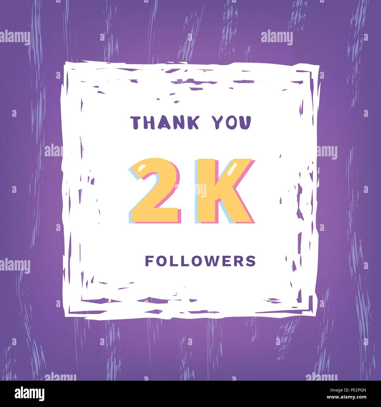 2K followers thank you card. Celebration 2000 subscribers banner ...