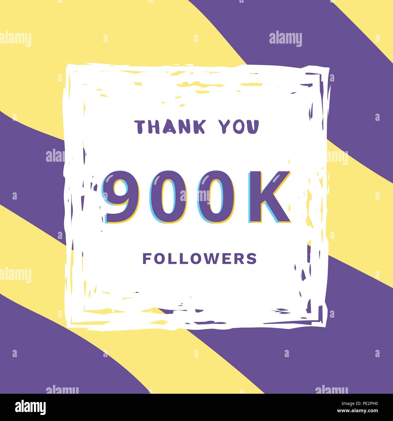 900K followers thank you card. Celebration 900000 subscribers banner ...