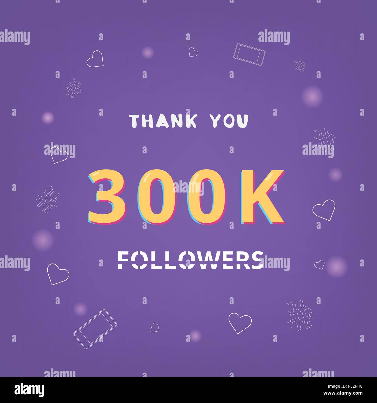 300k Followers Thank You Card Celebration 300000 Subscribers Banner