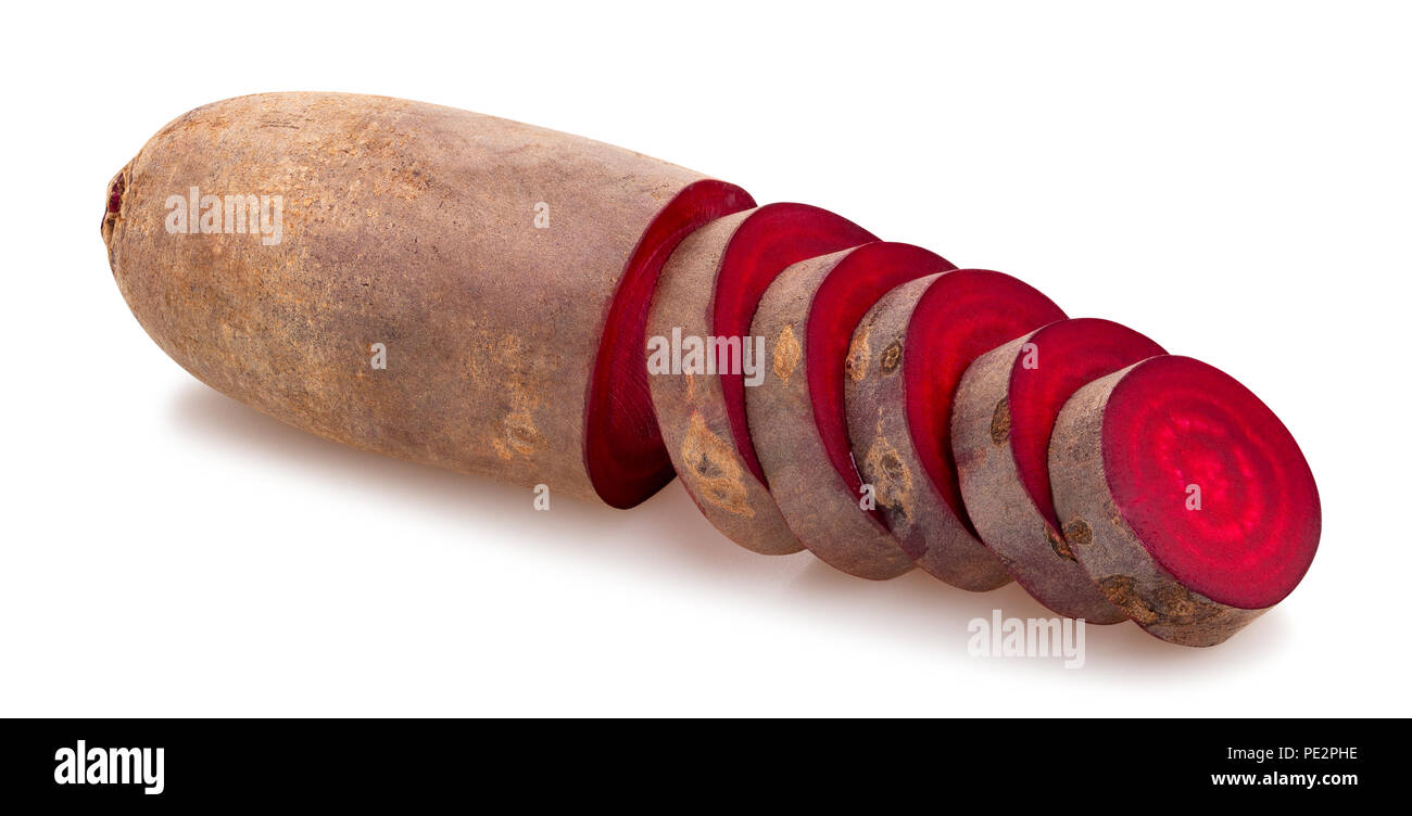 sliced long beetroot path isolated Stock Photo - Alamy