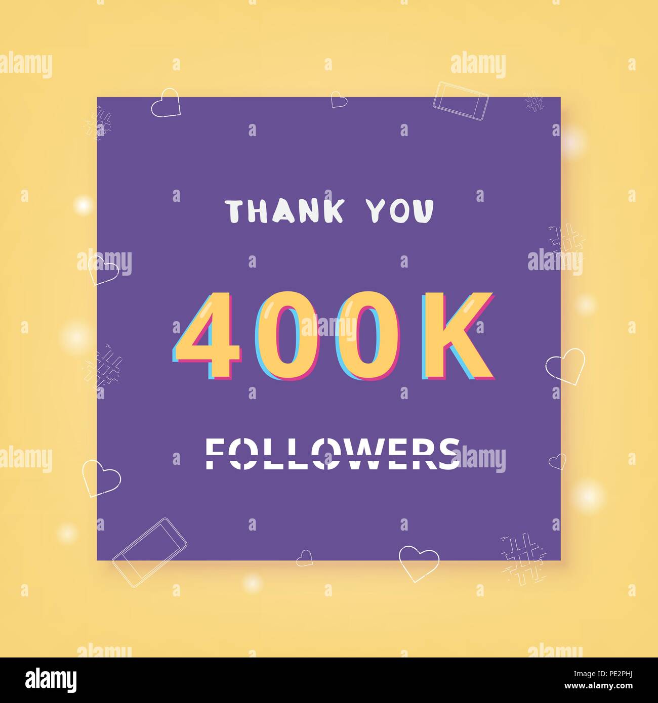 400K followers thank you card. Celebration 400000 subscribers banner ...