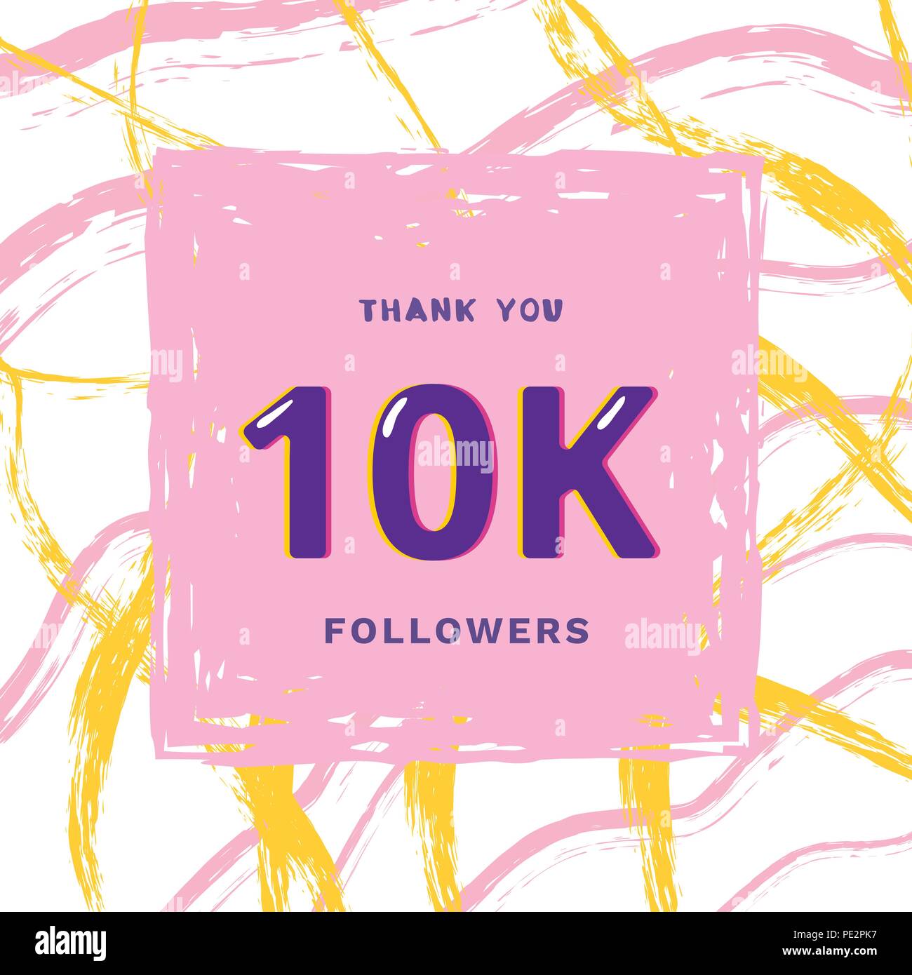 10k Followers Thank You Card Celebration 10000 Subscribers Banner