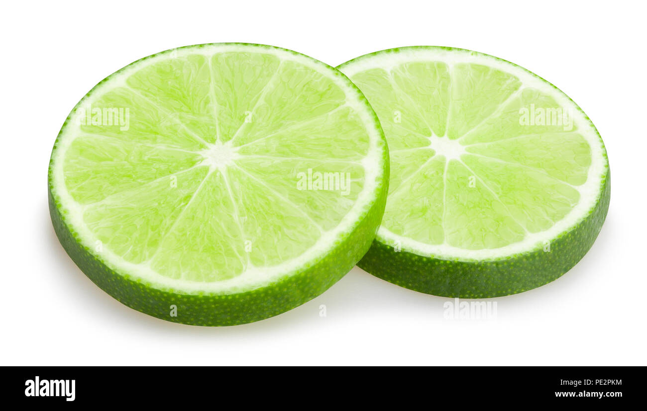 sliced lime path isolated Stock Photo - Alamy