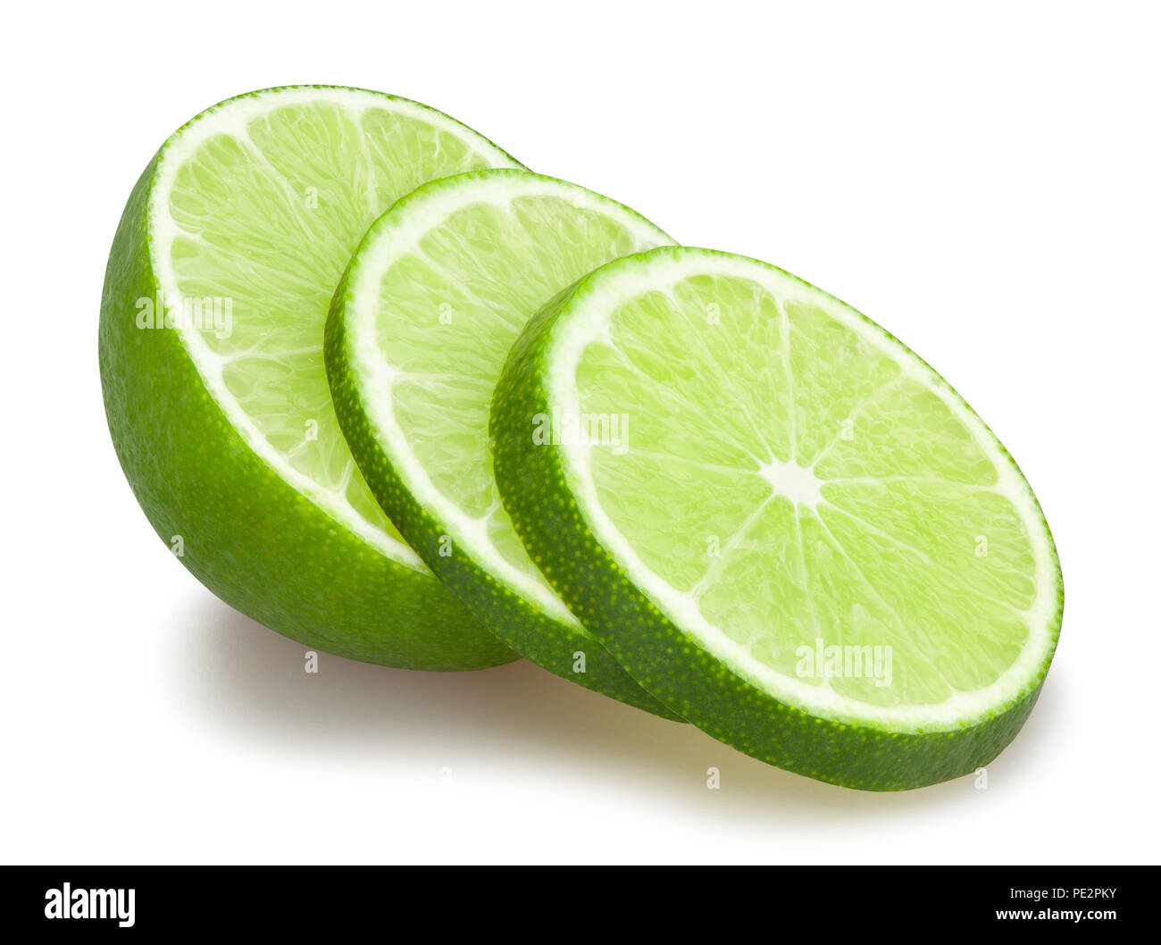 sliced lime path isolated Stock Photo - Alamy