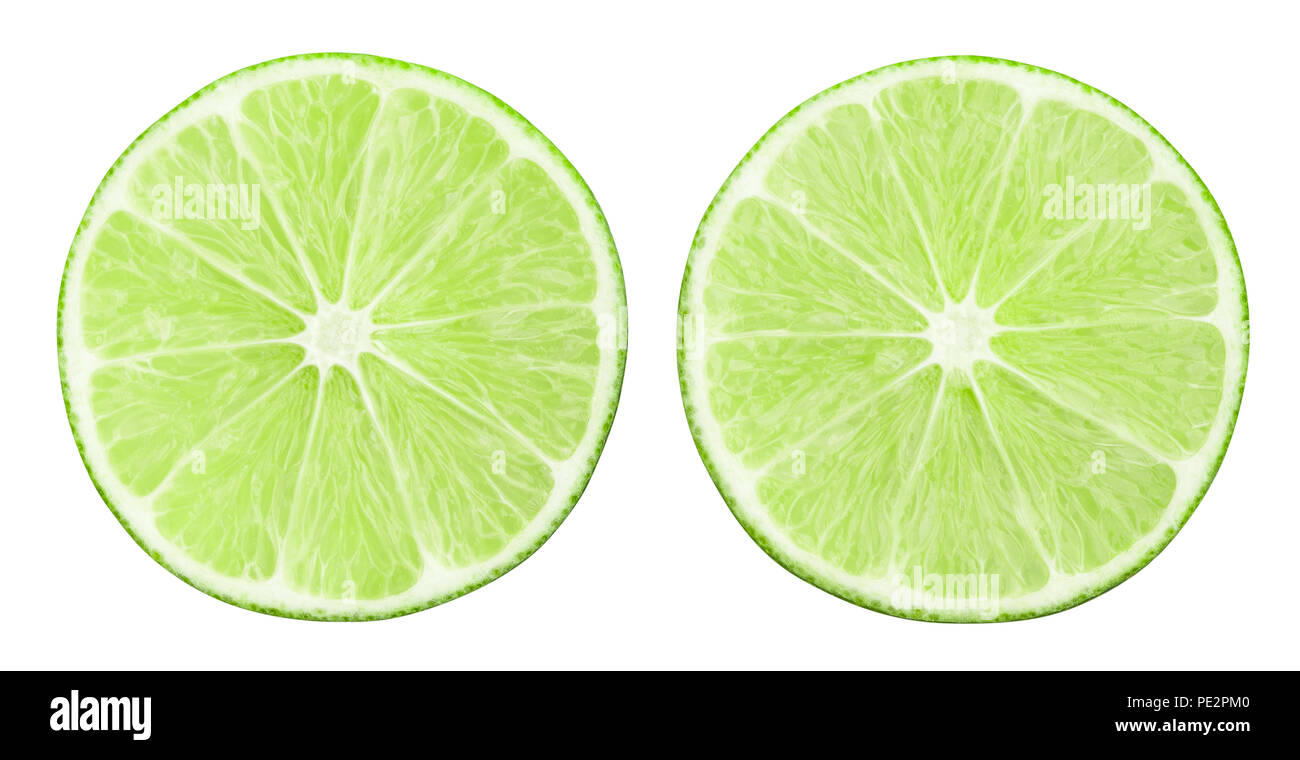 sliced lime path isolated Stock Photo - Alamy