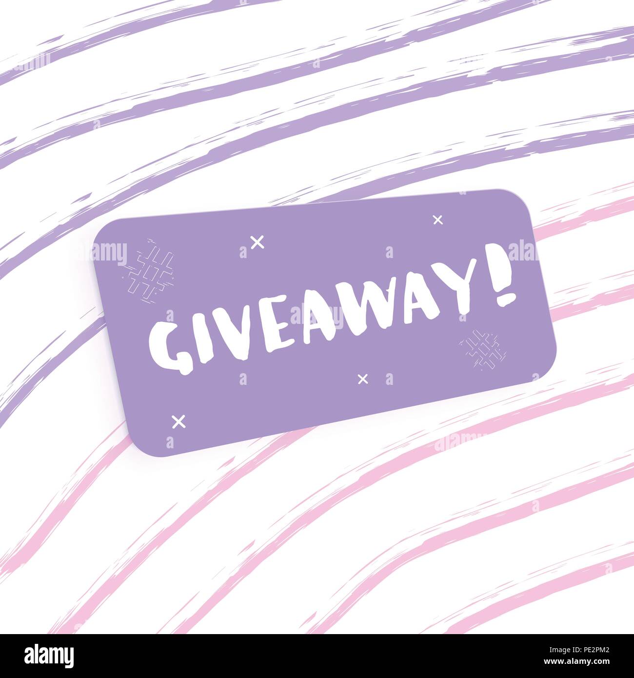 Giveaway card. Handwritten lettering. Template for social media contest ...
