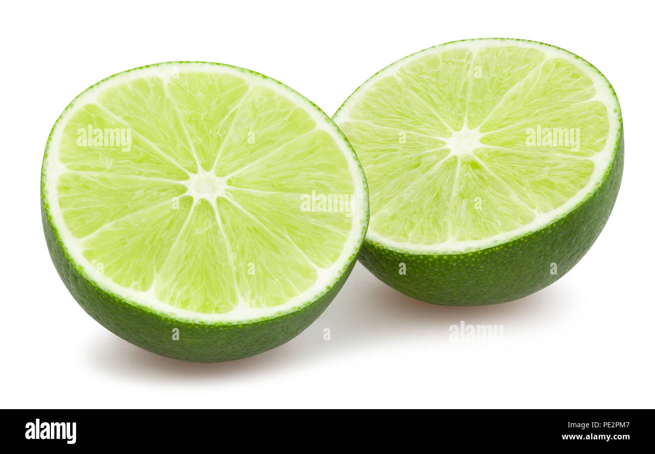 sliced lime path isolated Stock Photo - Alamy
