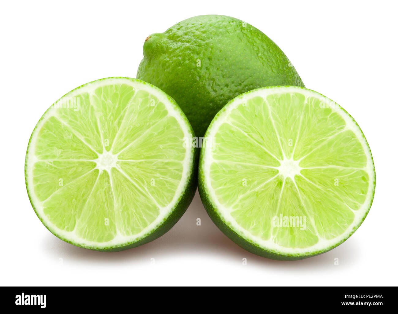 sliced lime path isolated Stock Photo - Alamy
