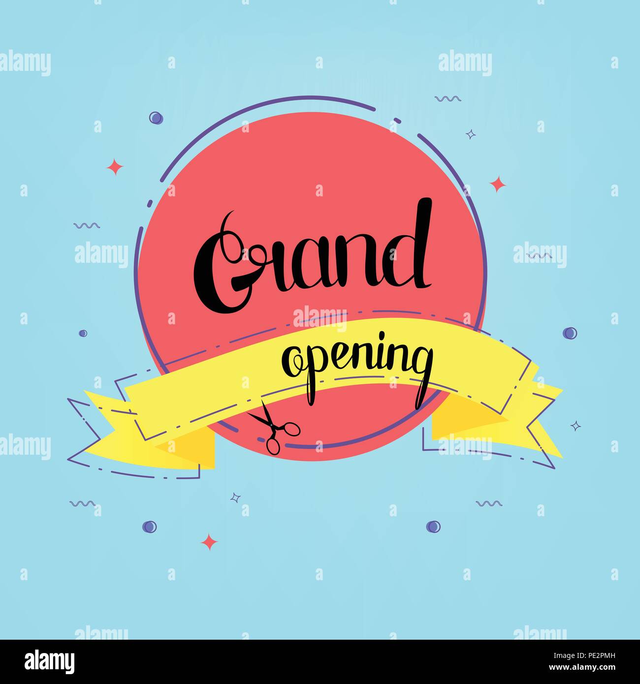 Grand opening invitation label lettering hi-res stock photography and ...