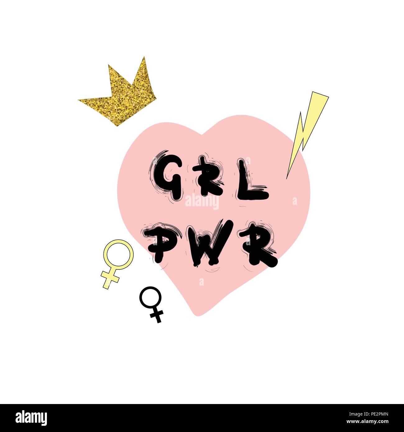 Girl Power composition. Vector illustration Stock Vector Image & Art ...