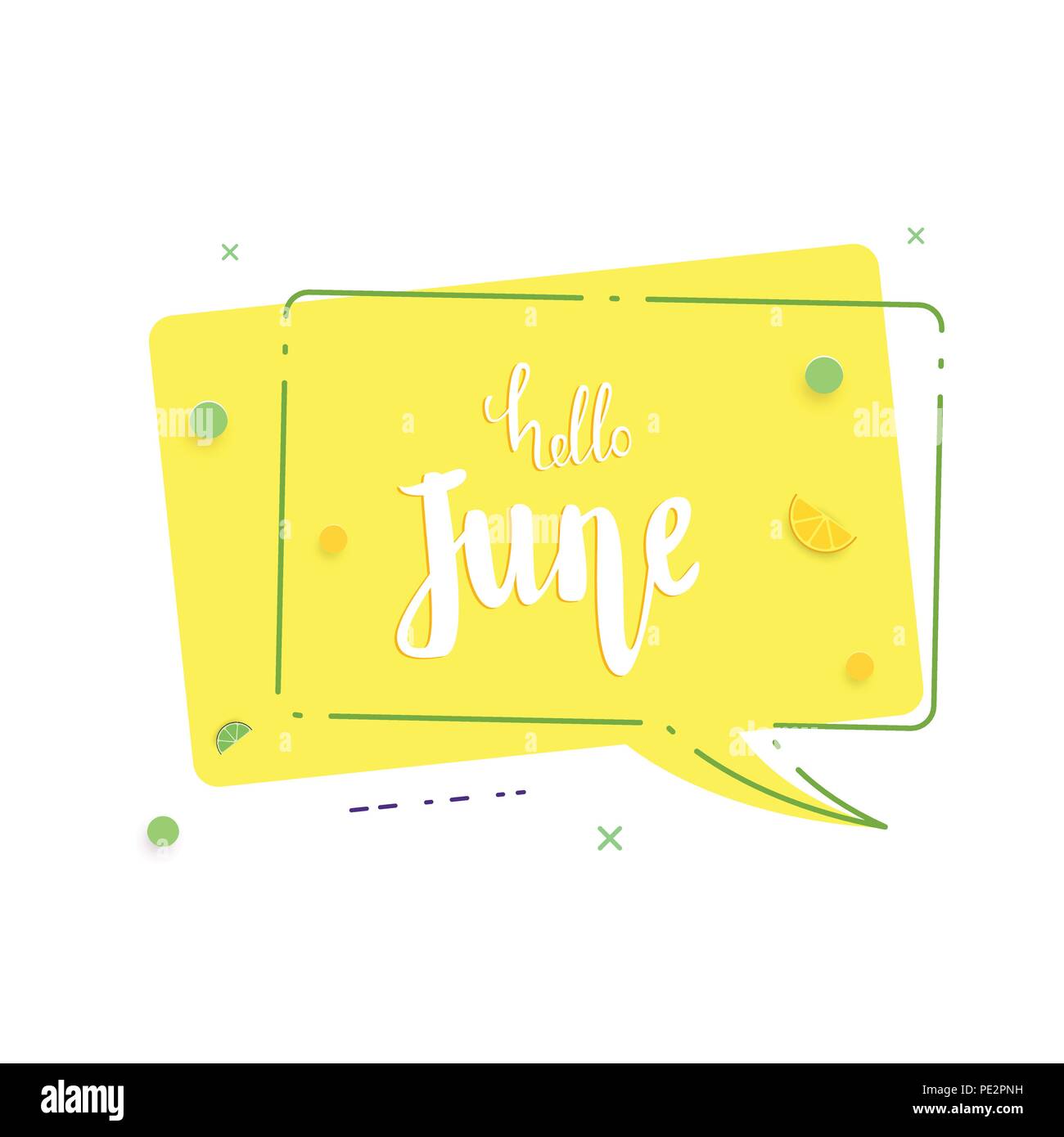 Hello June banner. Element for summer graphic design. Vector ...