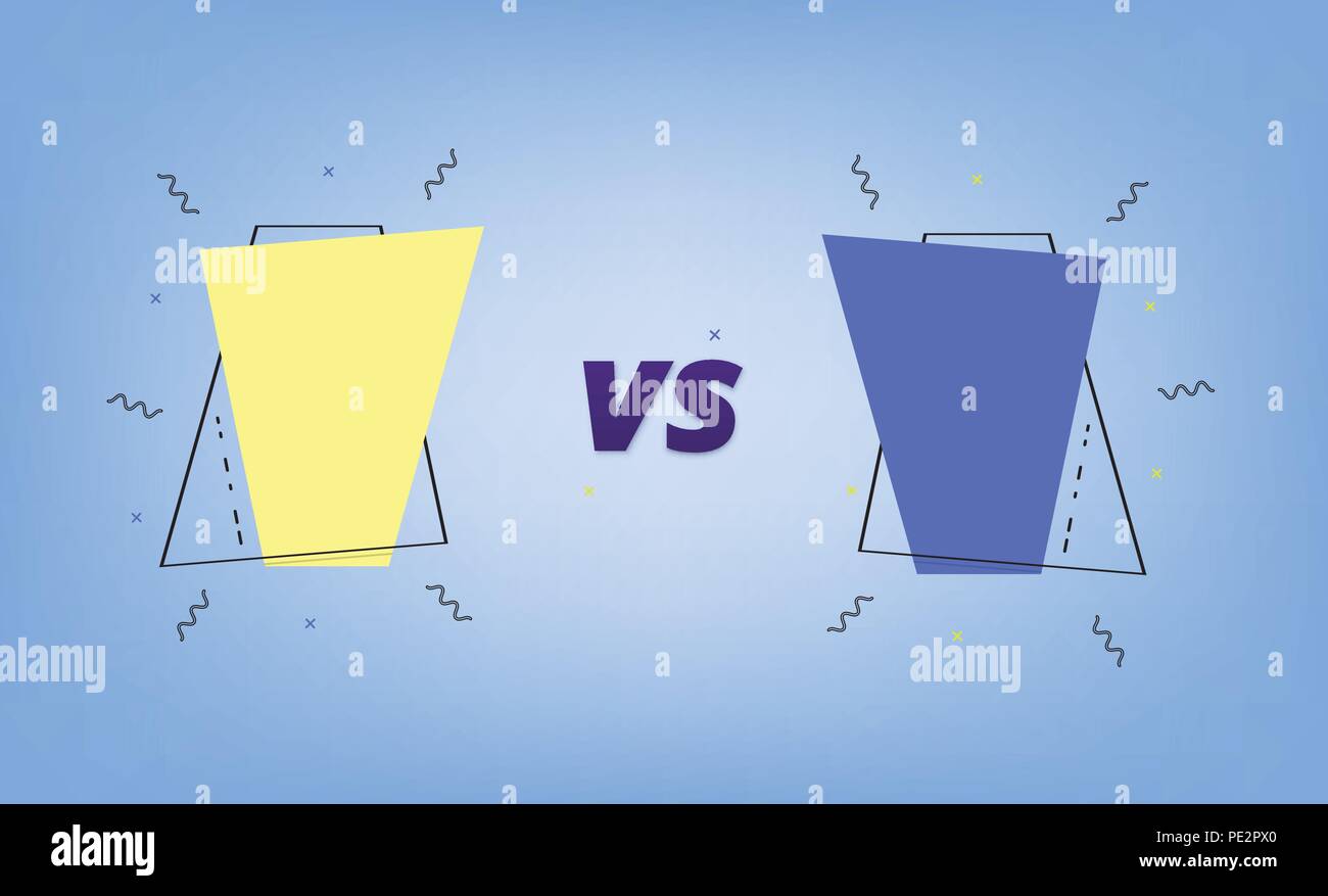 VS card with empty geometric banners. Versus screen template. Vector ...