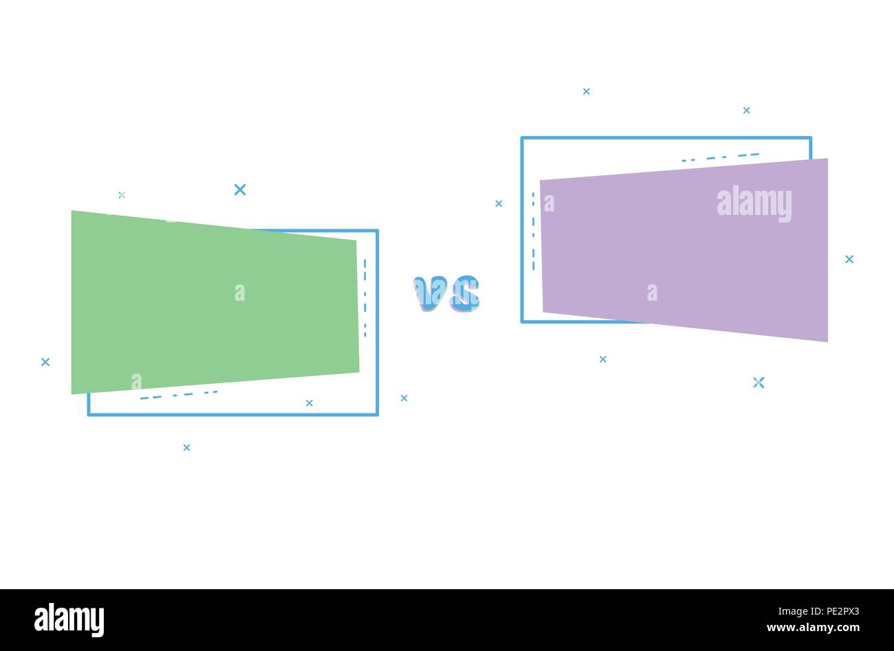 VS card with empty geometric shapes. Versus screen template. Vector ...