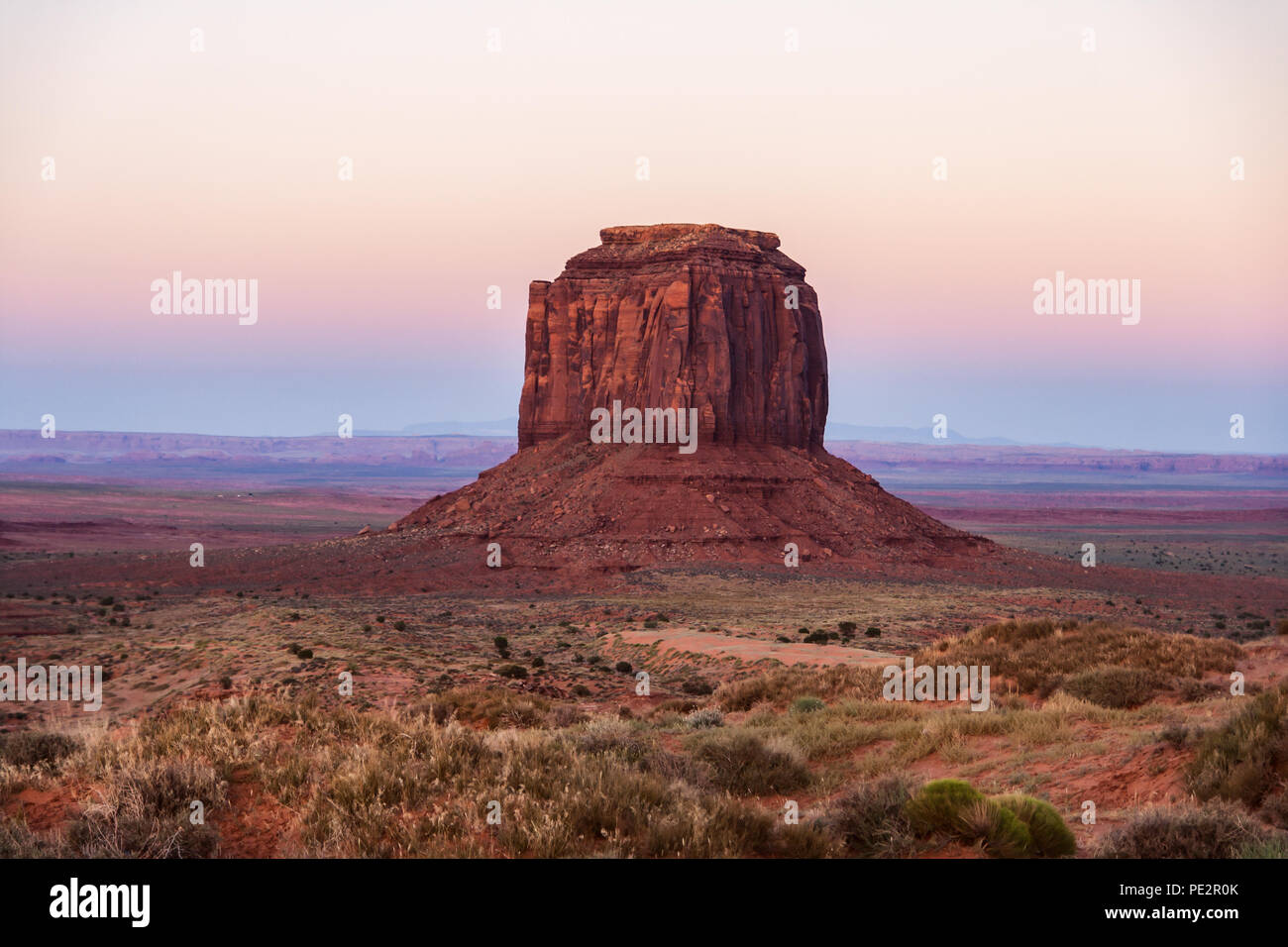 The Merrick Butte at dusk in summer, Monument Valley Navajo Tribal Park ...