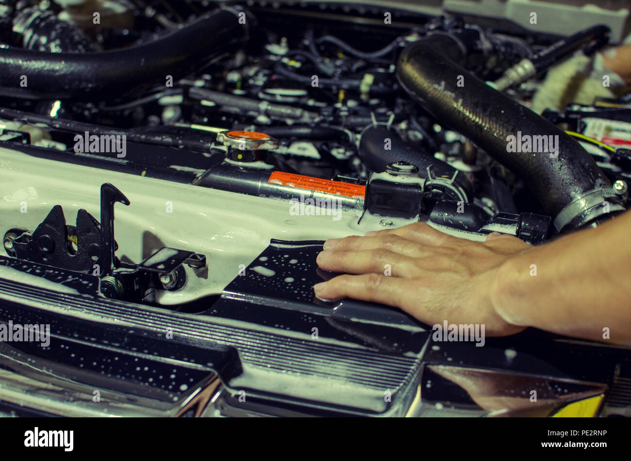 Man checking car engine Stock Photo - Alamy