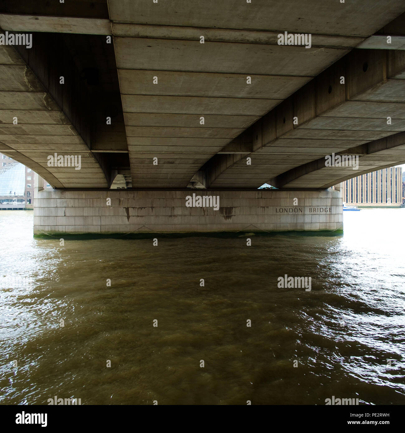 Underneath the London Bridge in day, 2018 Stock Photo - Alamy