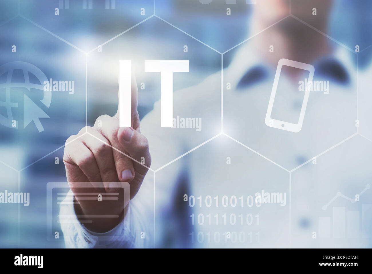 IT concept, information technology diagram with icons of internet ...