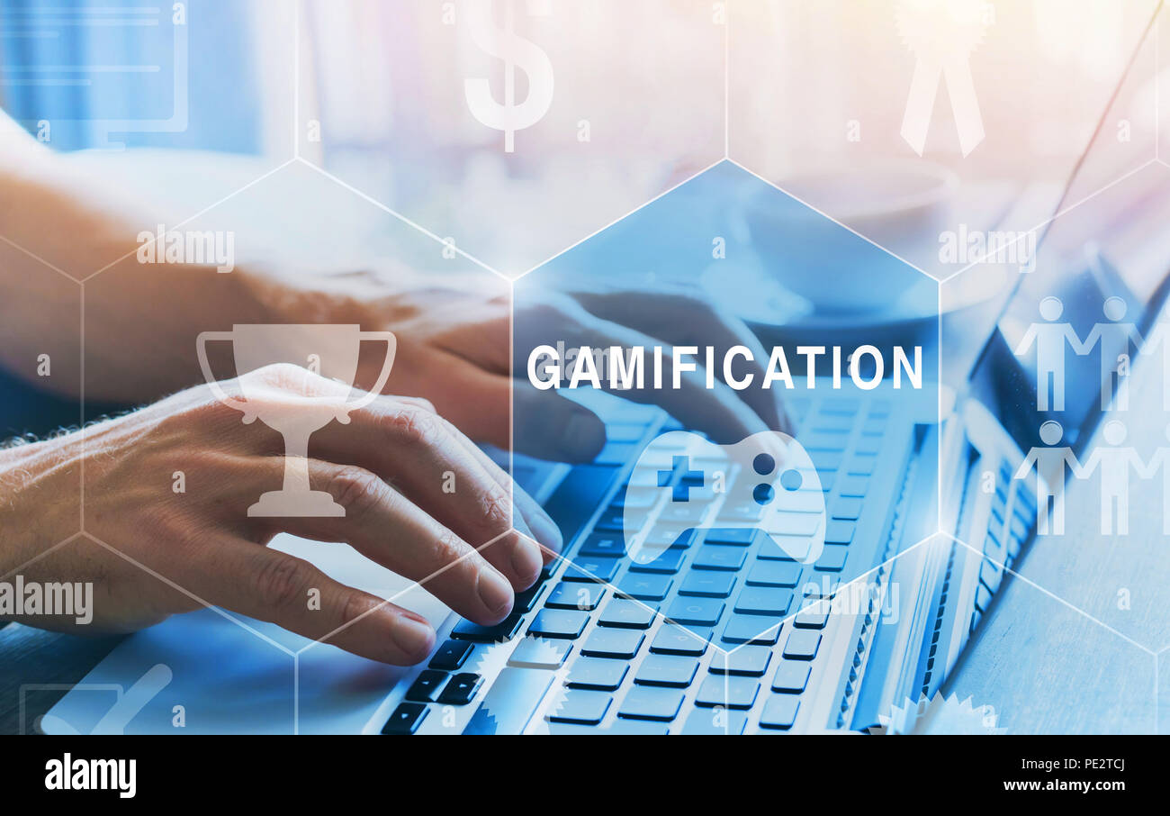 gamification concept diagram with icons Stock Photo - Alamy