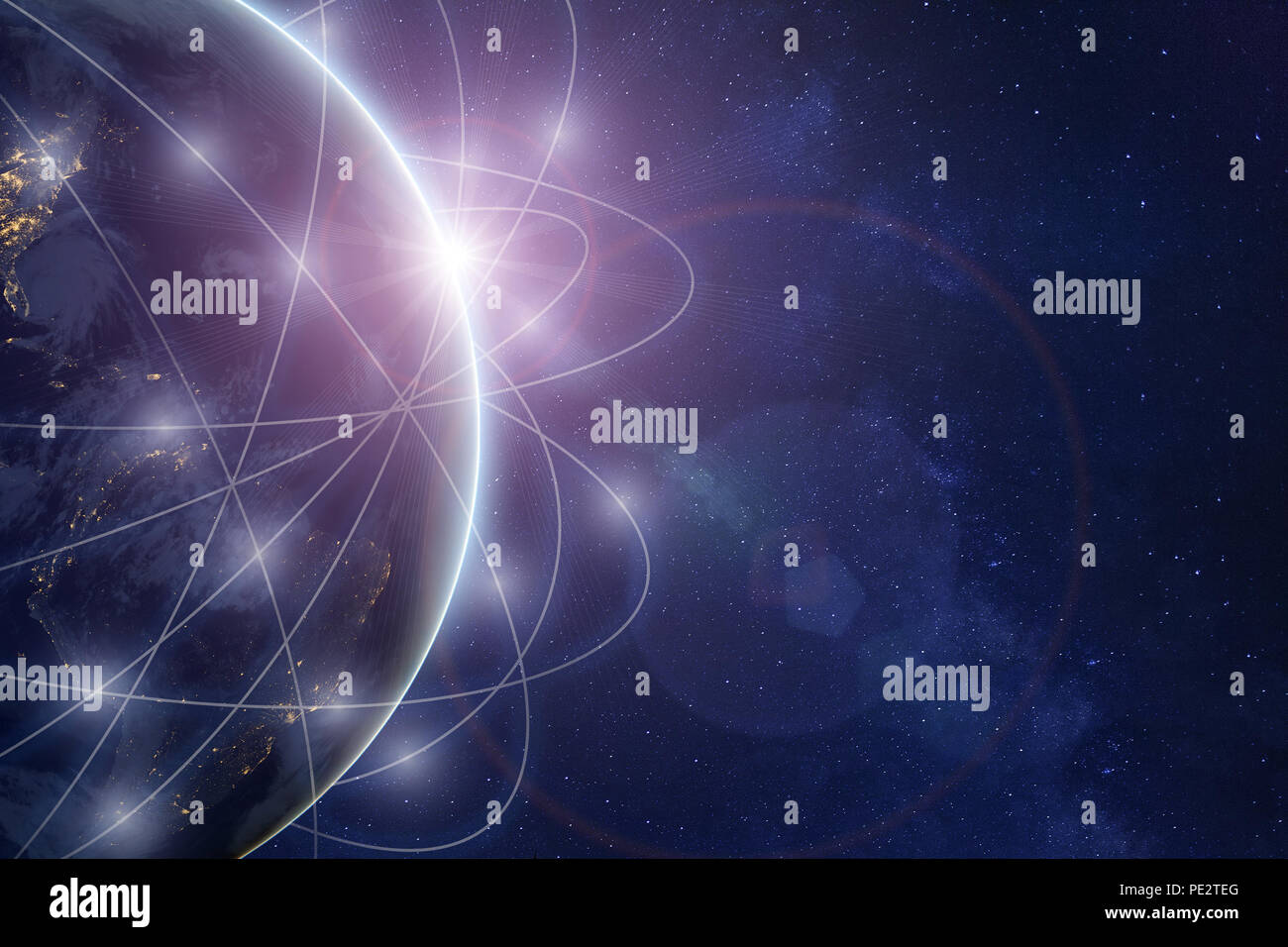 innovation technology and telecommunication concept, global internet ...