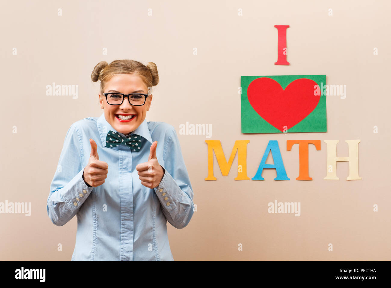 Thumb up for math Stock Photo - Alamy