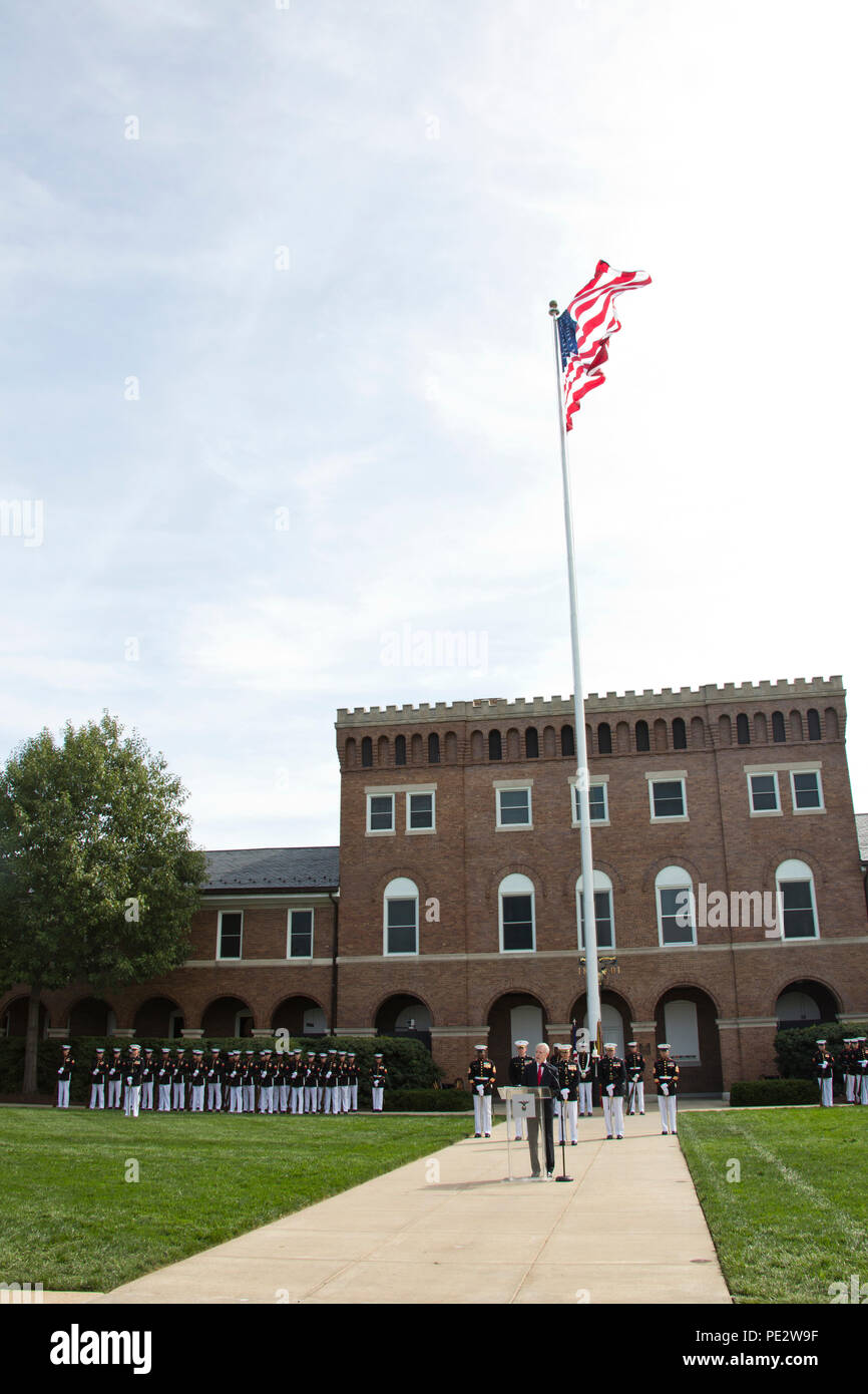 Secretary of the Navy, Raymond Edwin "Ray" Mabus, Jr. speaks during the ...