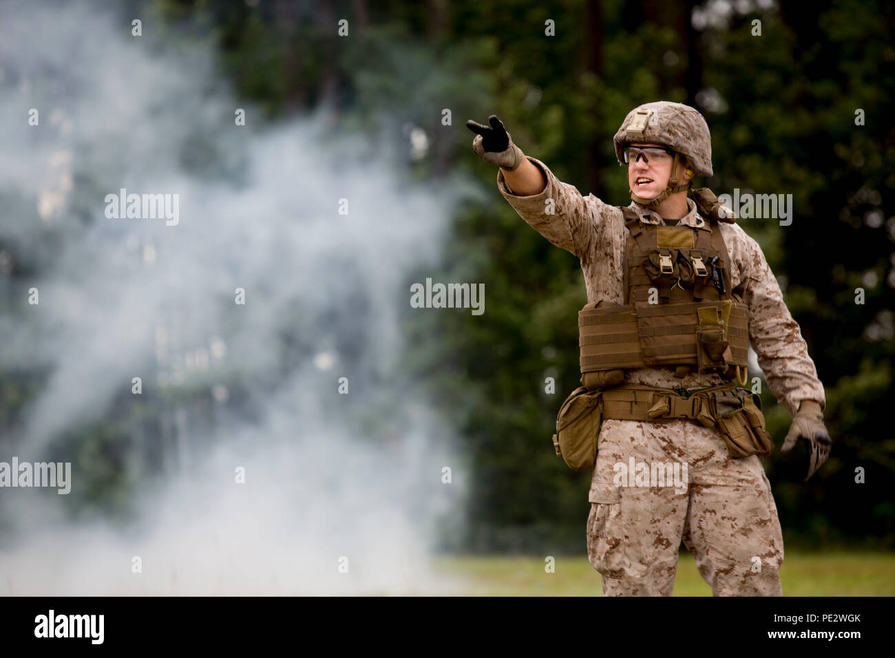 A U.S. Marine assigned to Alpha Battery, 2nd Low Altitude Air Defense ...