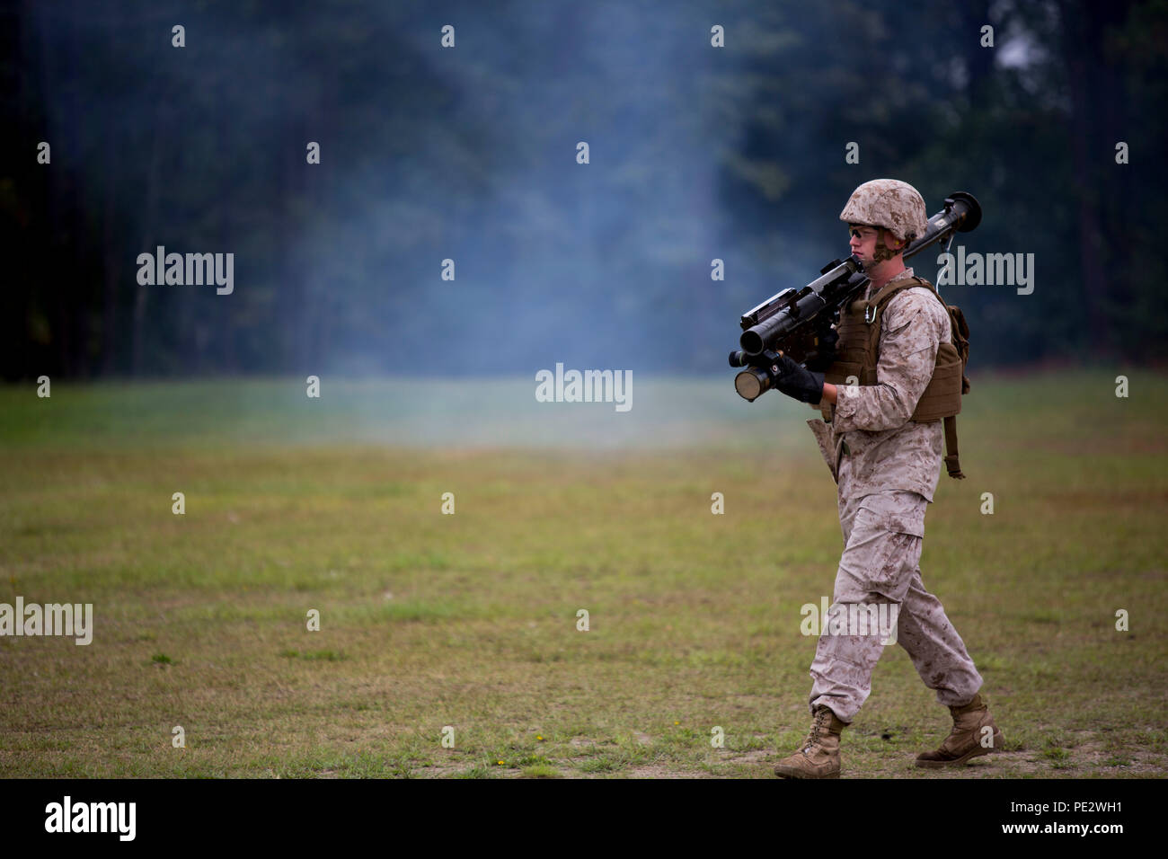 A U.S. Marine assigned to Alpha Battery, 2nd Low Altitude Air Defense ...
