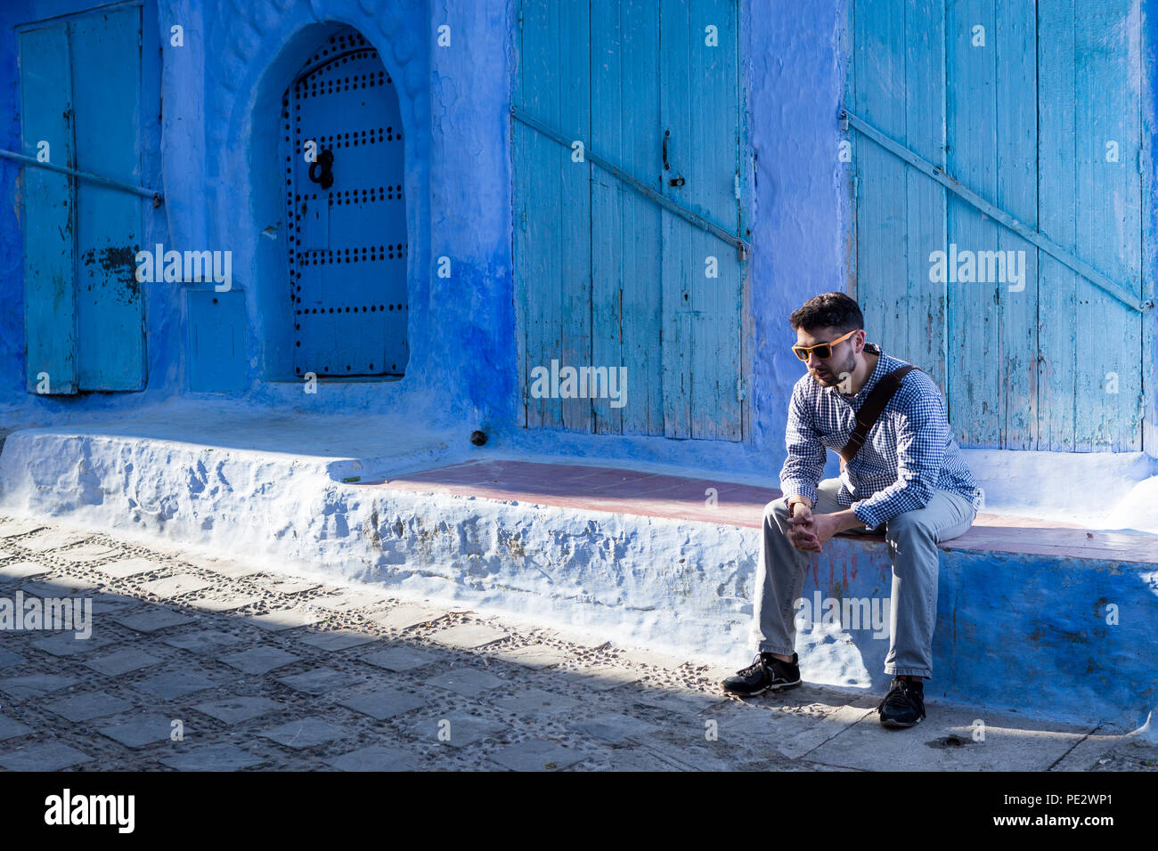 Chefchaouen (Chaouen) is a city in Morocco noted for its buildings in ...