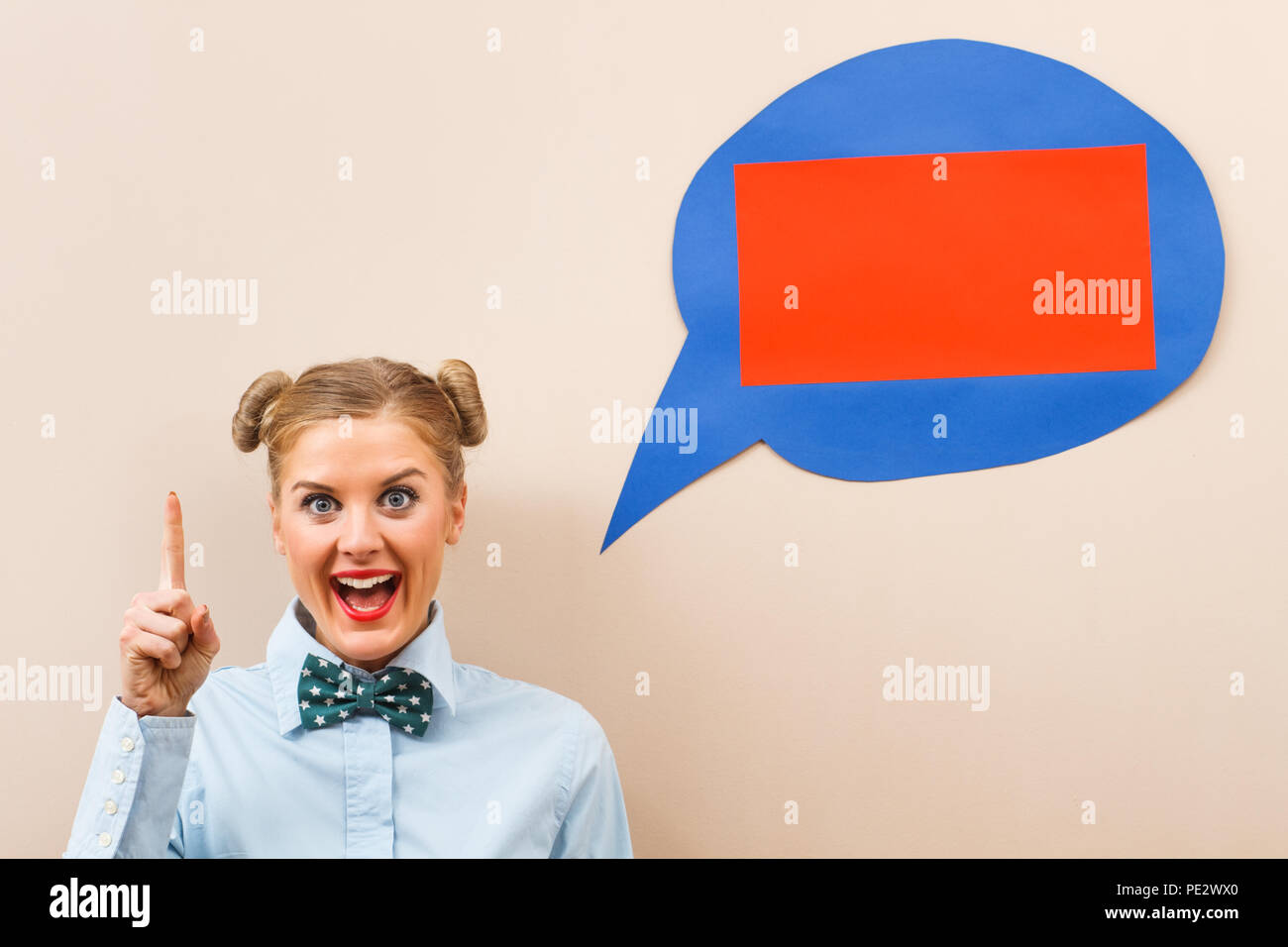 Nerdy woman having idea Stock Photo - Alamy