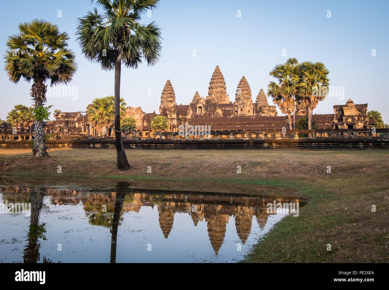 An evening sunset view of Angkor Wat Temple in Cambodia Stock Photo - Alamy