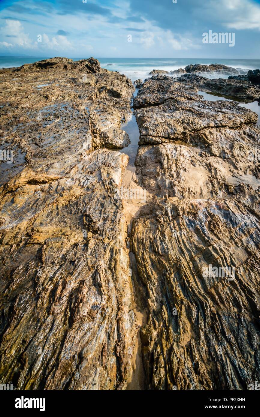 Fault in the rocks close to the sea Stock Photo - Alamy