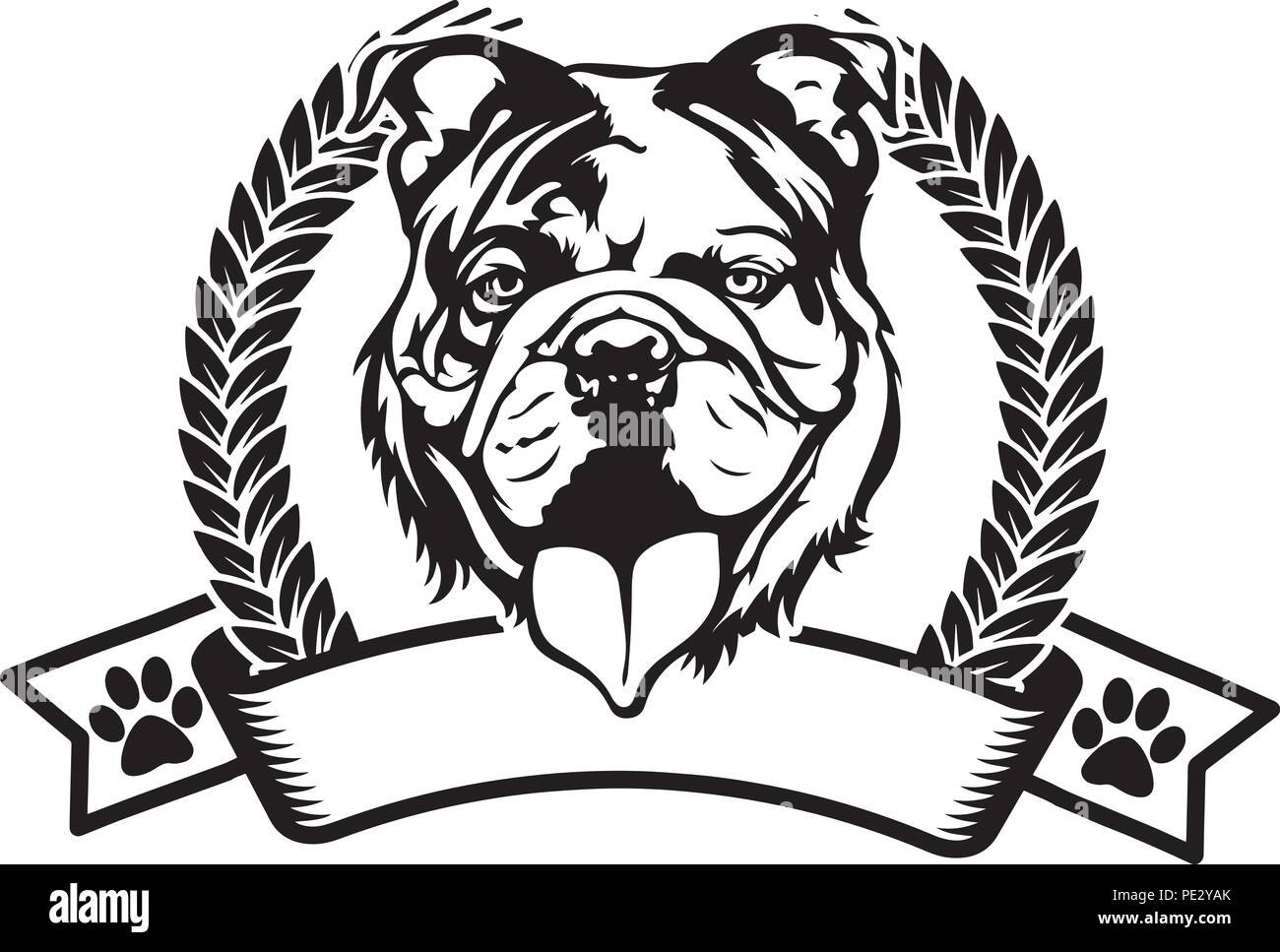 Bulldog head silhouette Cut Out Stock Images & Pictures - Alamy