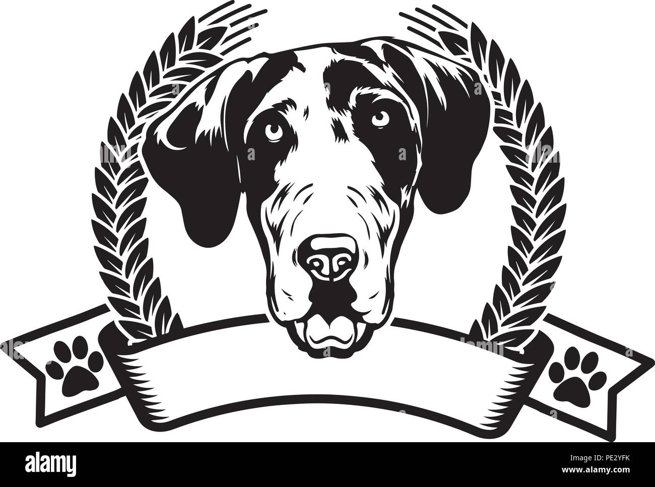 Great Dane Breed Pet Puppy Isolated Head Face Stock Vector Image & Art ...