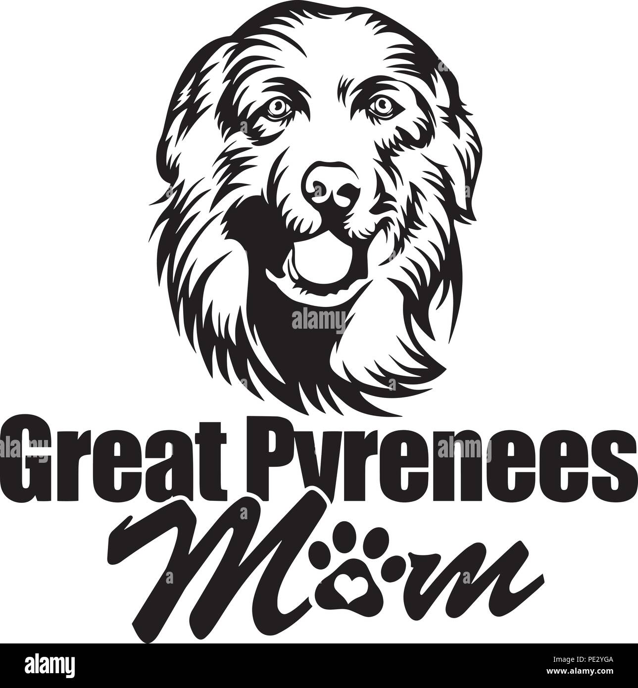 Great pyrenees dog Stock Vector Images - Alamy
