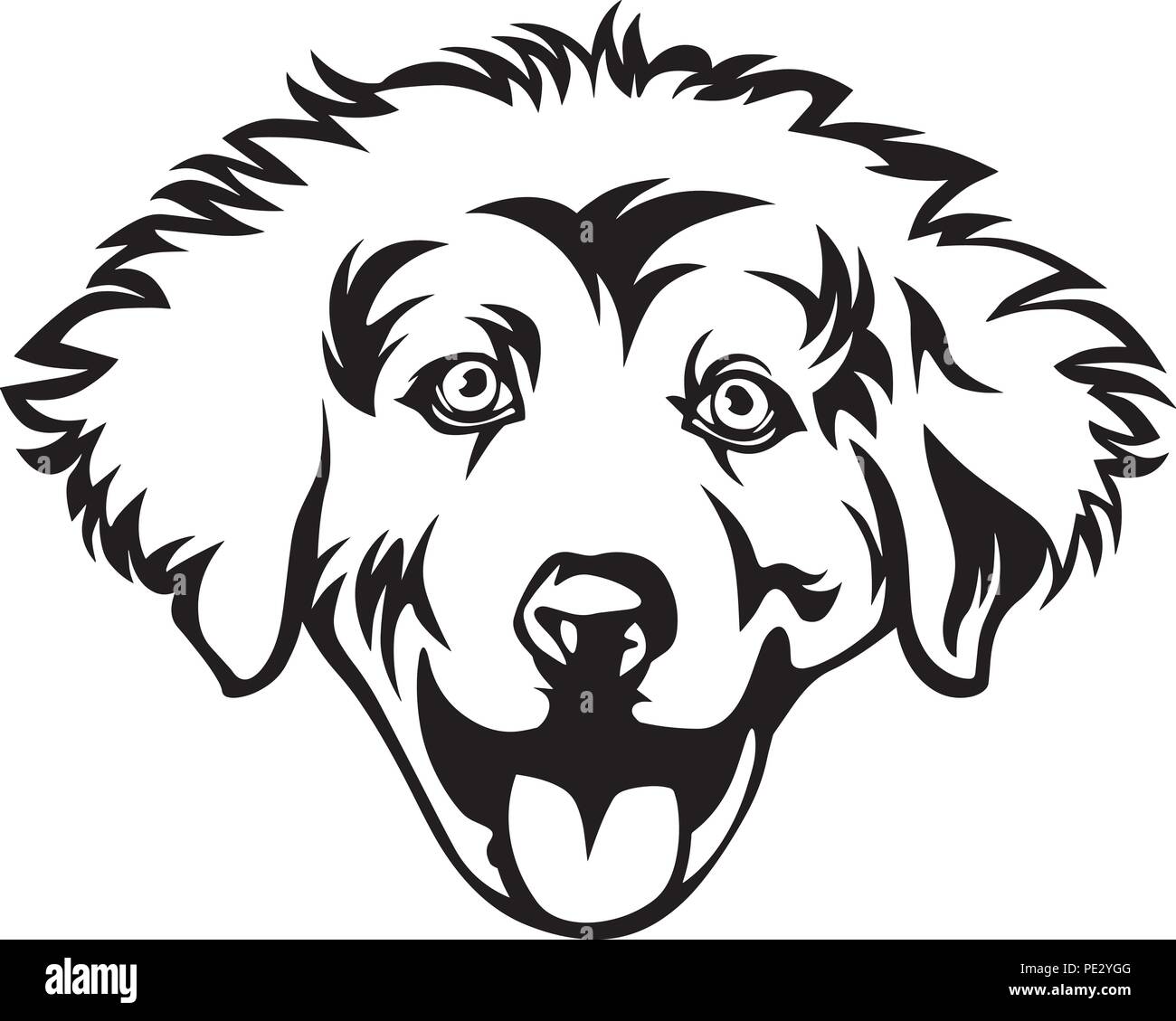 Great pyrenees puppy Stock Vector Images - Alamy