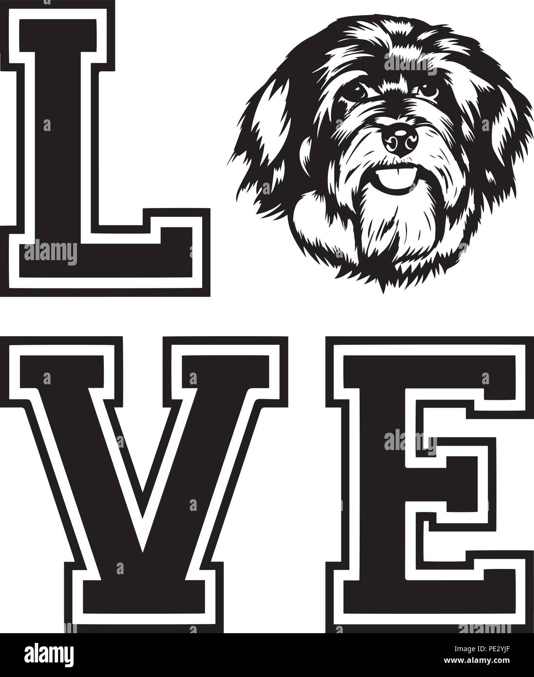Havanese dog portrait Stock Vector Images - Alamy
