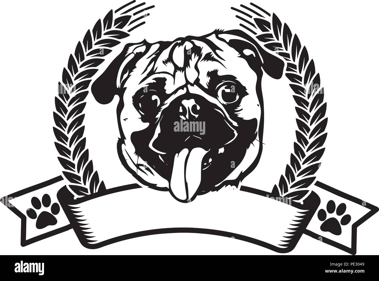 Pug puppy funny Stock Vector Images - Alamy