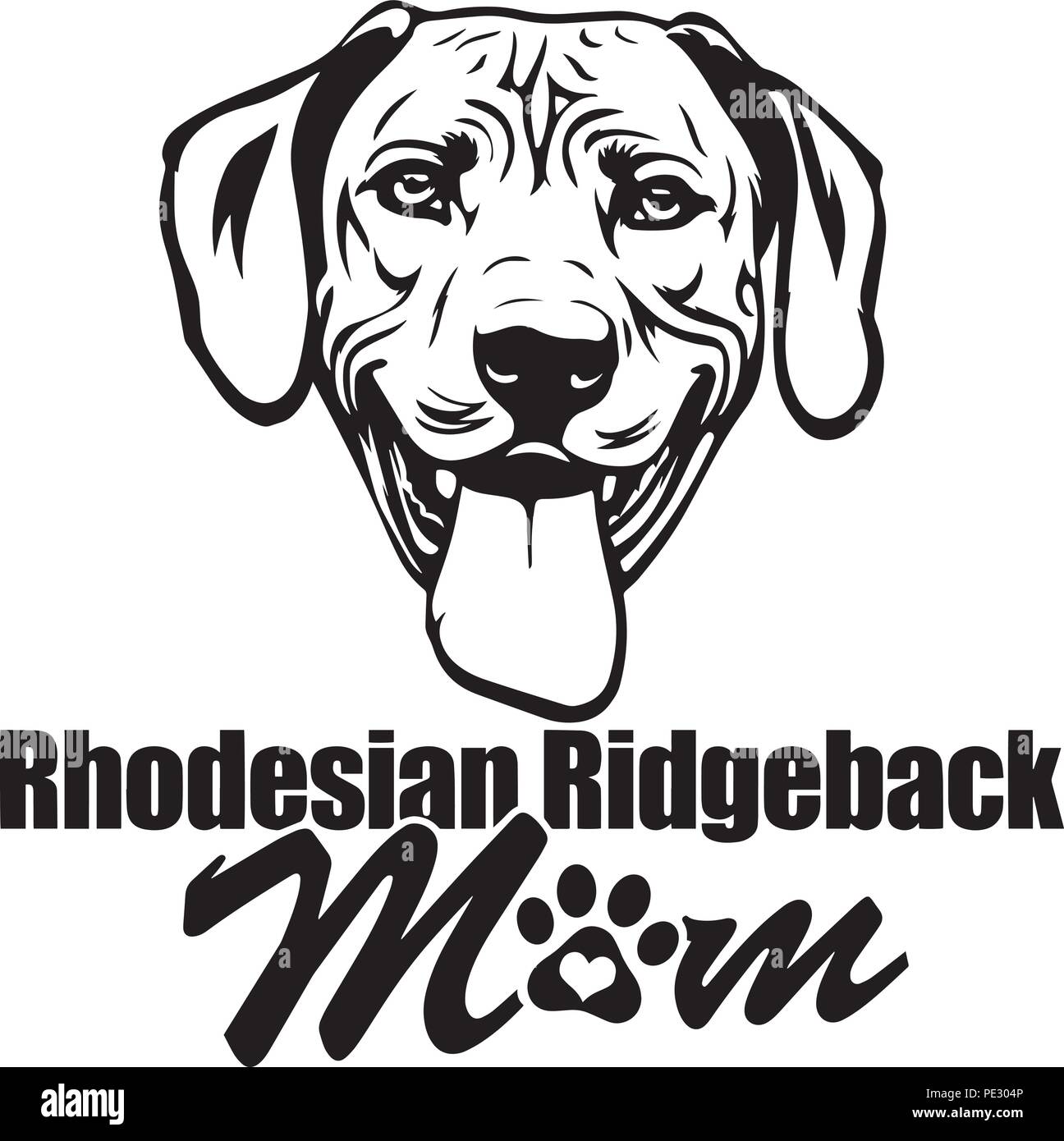 Rhodesian Ridgeback Dog Breed Pet Puppy Isolated Head Face Stock Vector ...