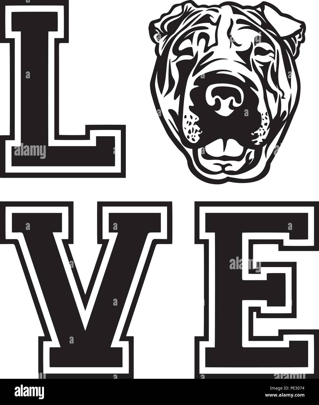 Portrait puppy shar pei Stock Vector Images - Alamy