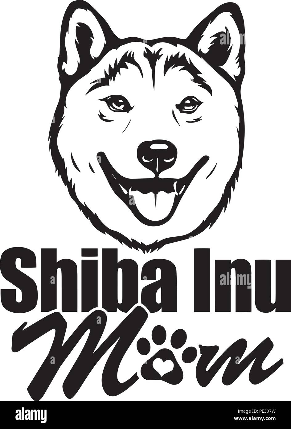 Shiba Inu Dog Breed Pet Puppy Isolated Head Face Stock Vector Image ...