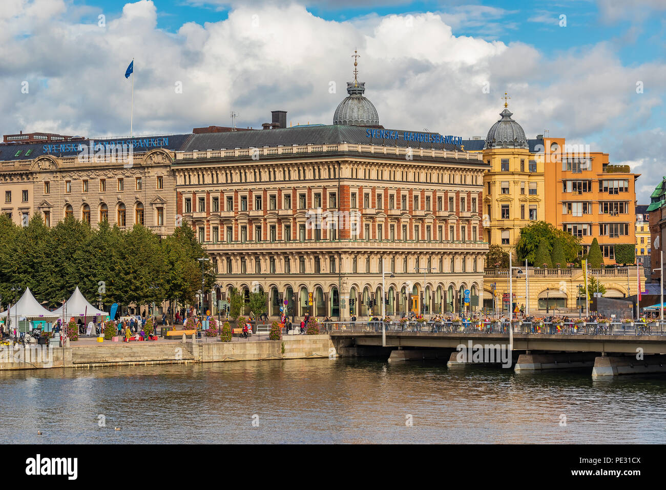 Stockholm, Sweden - August 11, 2017: View across Saltsjon bay onto ...