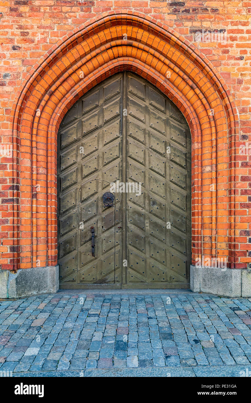 Ornate old side door at Riddarholmen Church, burial church of Swedish ...