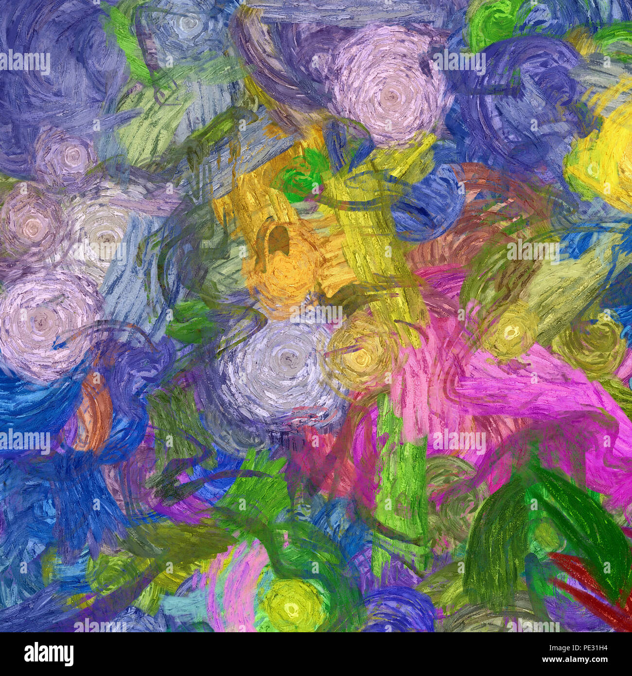 Abstract texture background. Digital painting in Vincent Van Gogh style ...