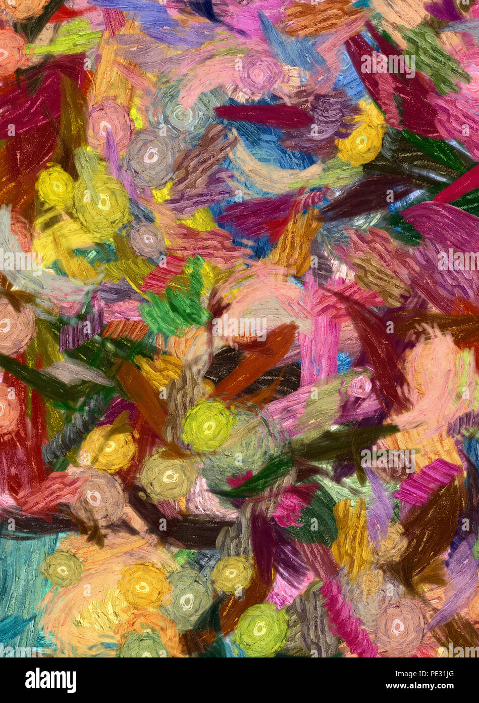 Abstract texture background. Digital painting in Vincent Van Gogh style ...